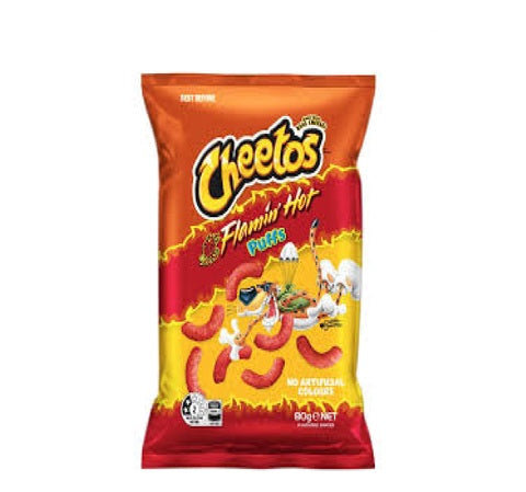 Cheetos Flamin Hot Puffs 15 x 80g – MELBOURNE DISTRIBUTORS CO